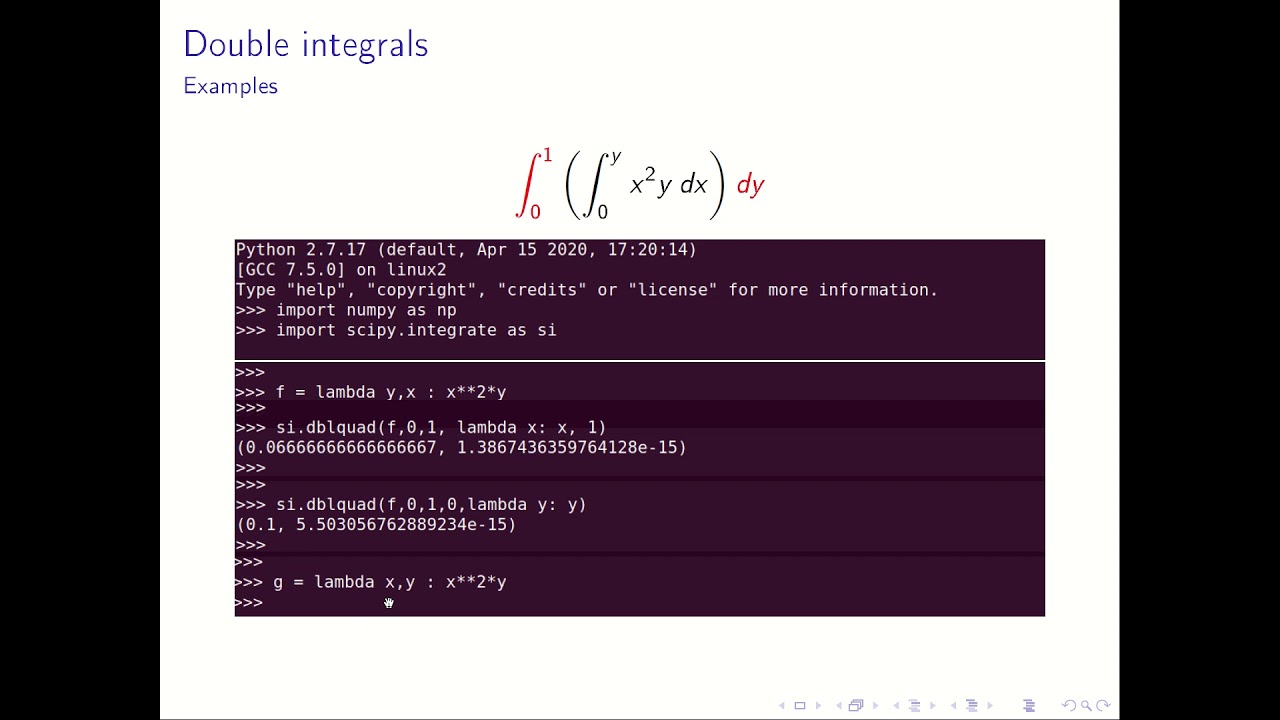 3c Numerical Integration Using Scipy Multiple Integrals Youtube