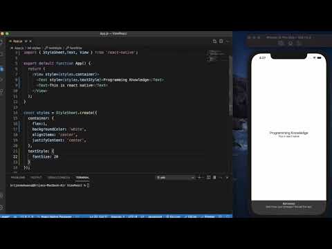 React Native Tutorial 5 React Native Text Youtube