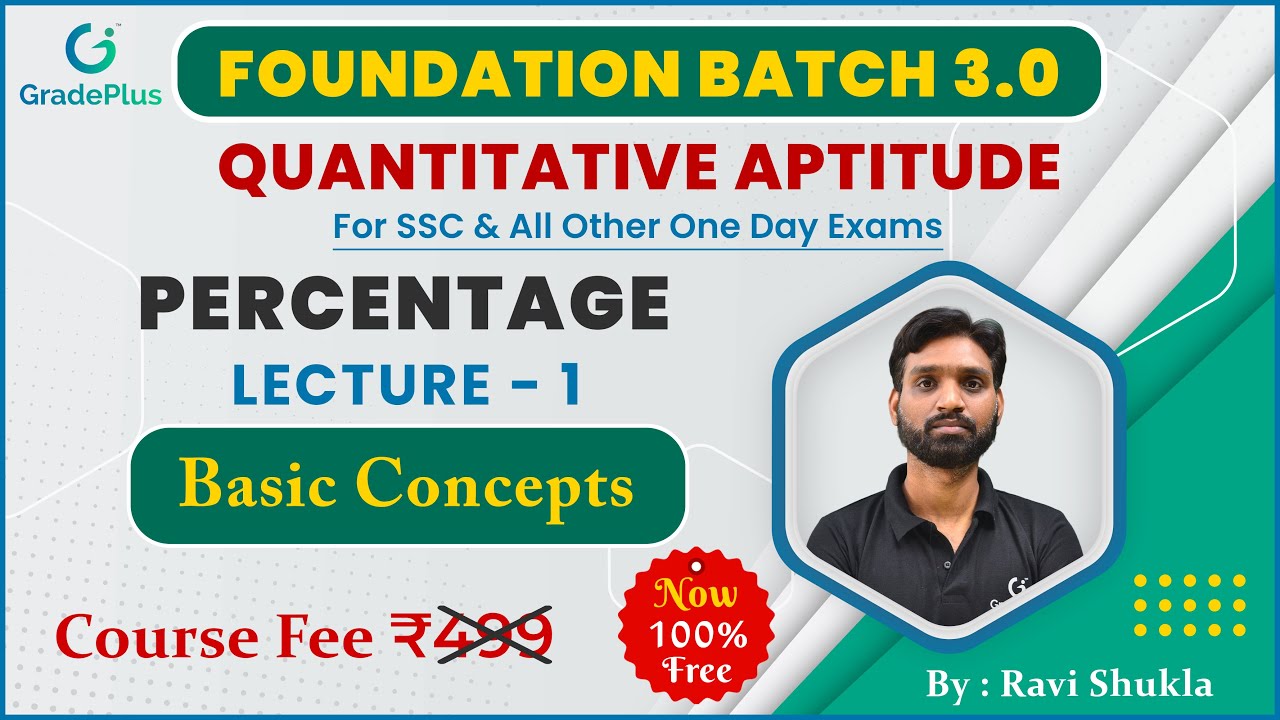 Basic Concepts Of Percentage Percentage Quantitative Aptitude