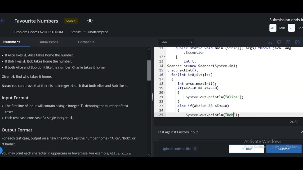 Favourite Problem Codechef Solution In Java Starter 90 рџ рџ ґ Youtube