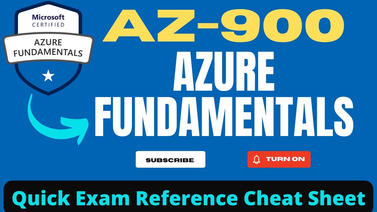 Az 900 Azure Fundamentals Quick Exam Reference Cheat Sheet All