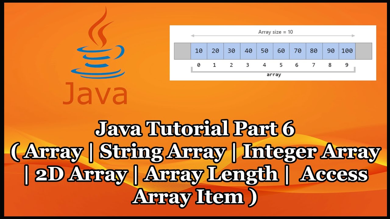 Java Tutorial Part 6 Array String Array Number Array Youtube