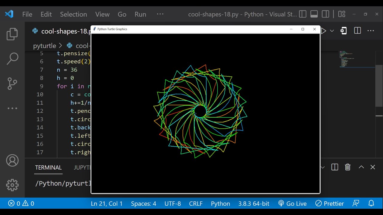 Python Turtle Graphics 28 Cool Shape Drawing Python Turtle Coding