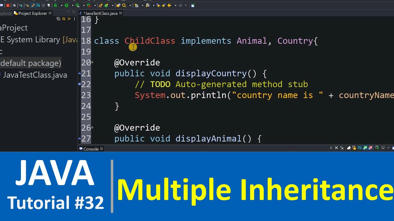 Java Tutorial 32 Multiple Inheritance In Java Programming Examples