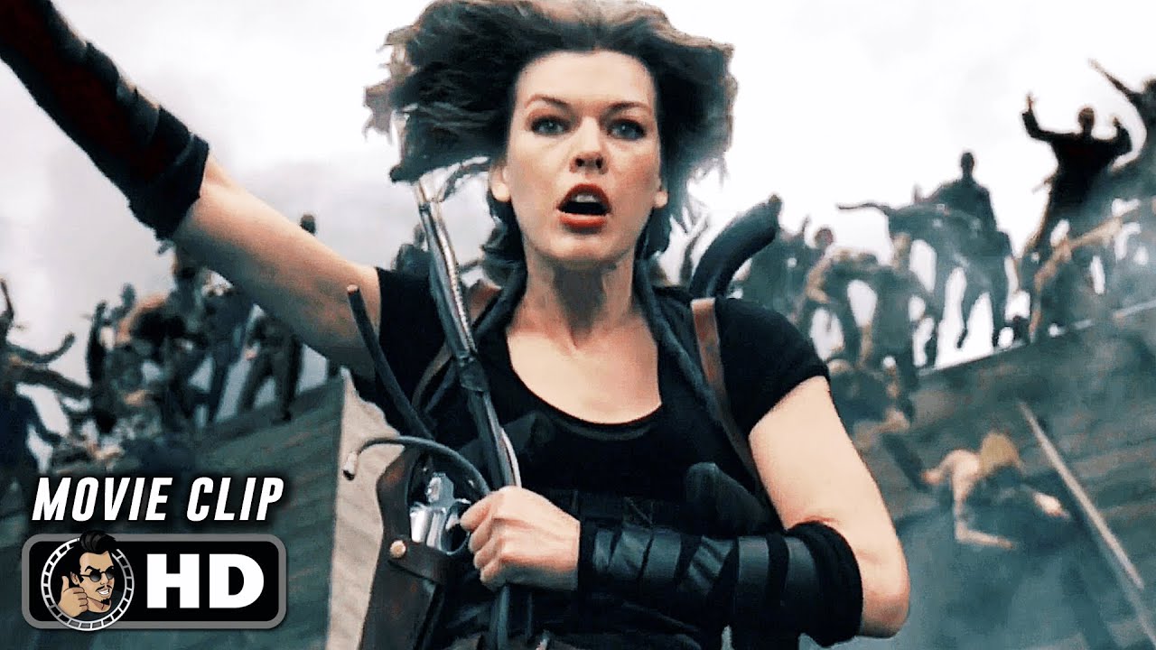 Resident Evil Afterlife Clip Rooftop Zombies Attack 2010 Youtube
