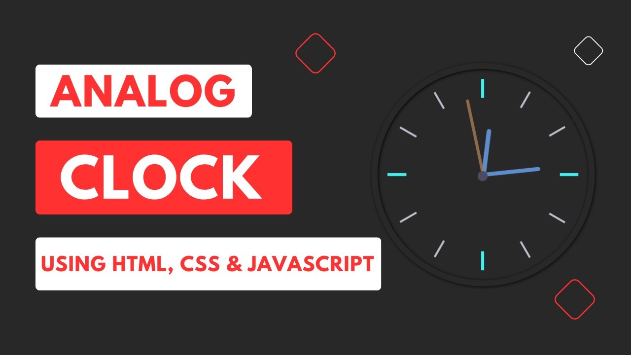 Analog Clock Using Html Css Javascript Youtube