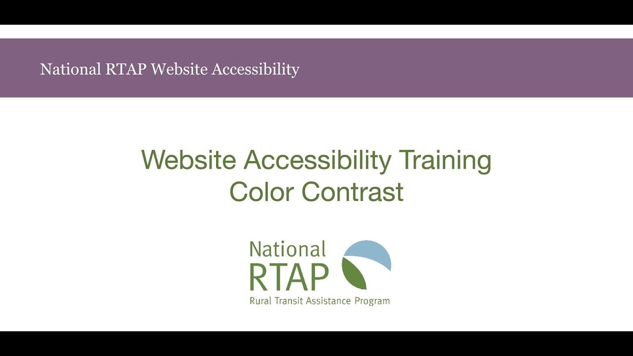 National Rtap Website Builder Accessibility Video Color Contrast