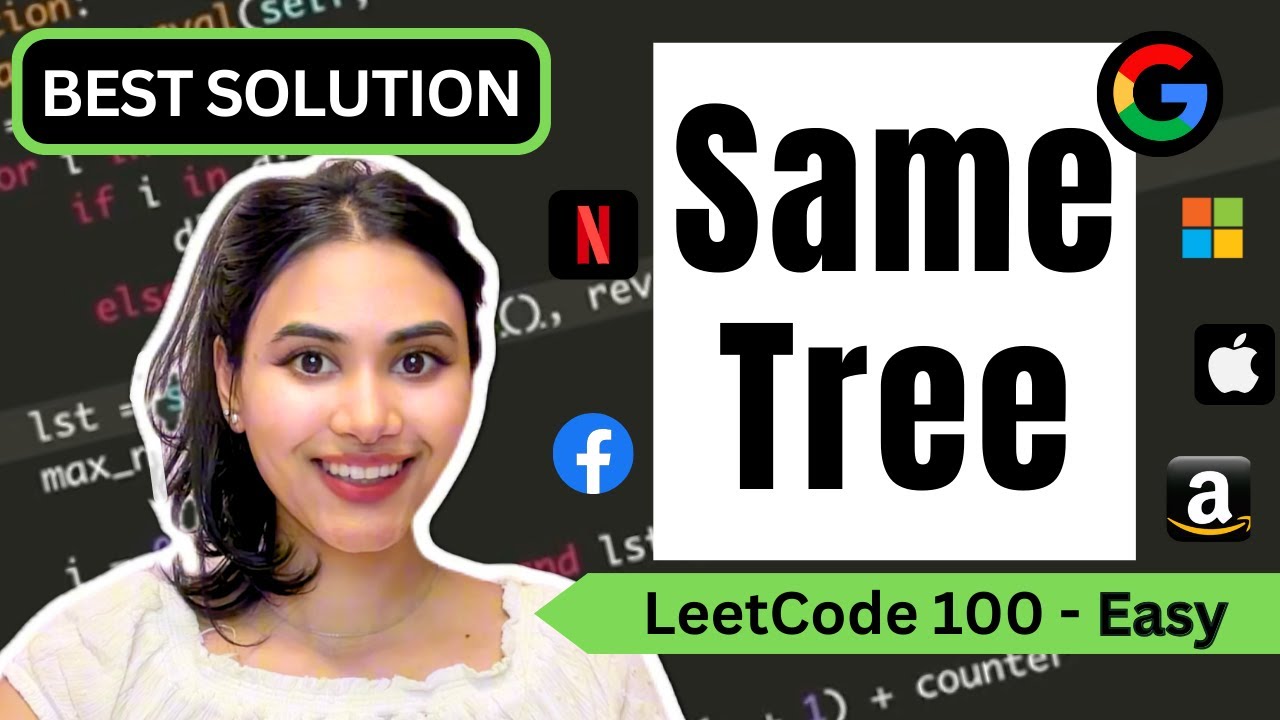 Same Tree Leetcode 100 Python Blind75 Leetcode Youtube