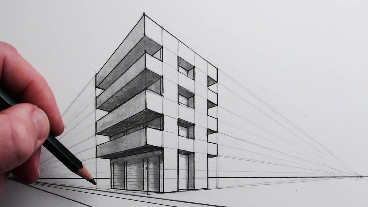 Two Point Perspective Buildings Perspective Drawing For Beginners
