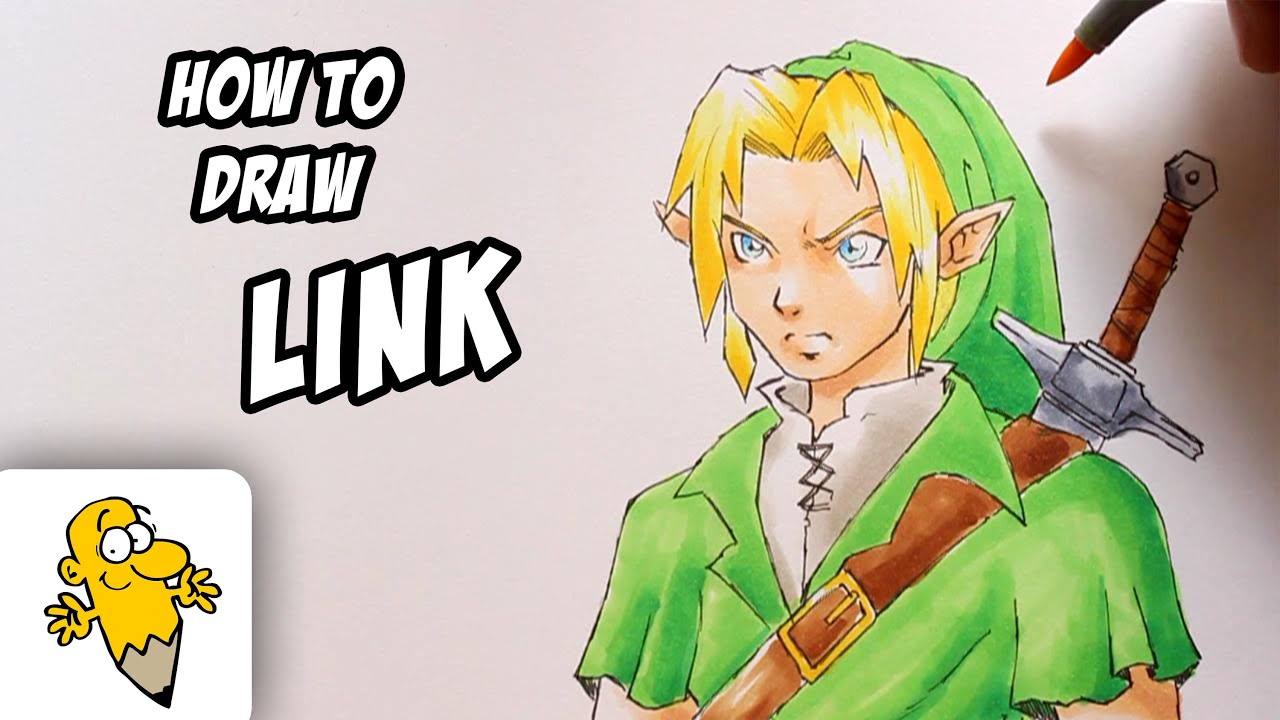 How To Draw Link Legend Of Zelda Drawing Tutorial Youtube