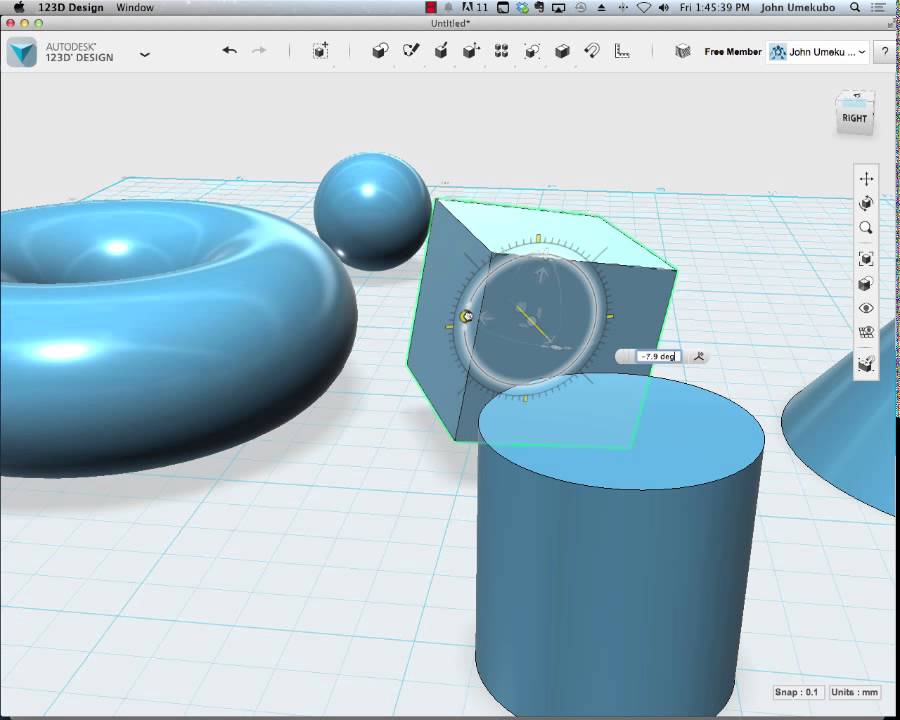 Autodesk 123d Design Moving Resizing Rotating Youtube