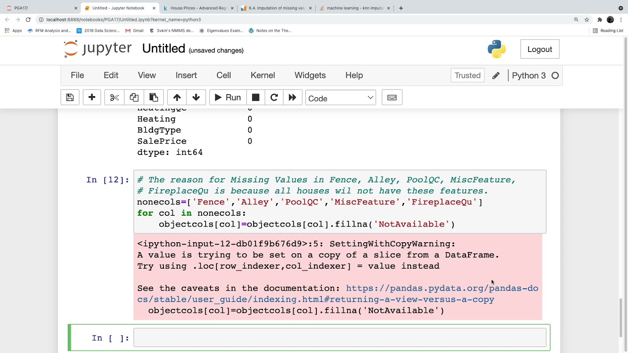 Missing Value Imputation Python Simple Imputer And Knn Imputer Youtube