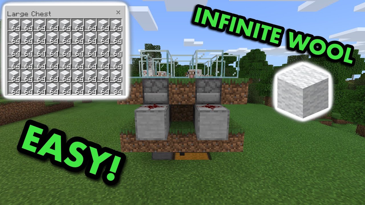 Simple Automatic Wool Farm Tutorial In Minecraft Bedrock Mcpe Xbox Ps4