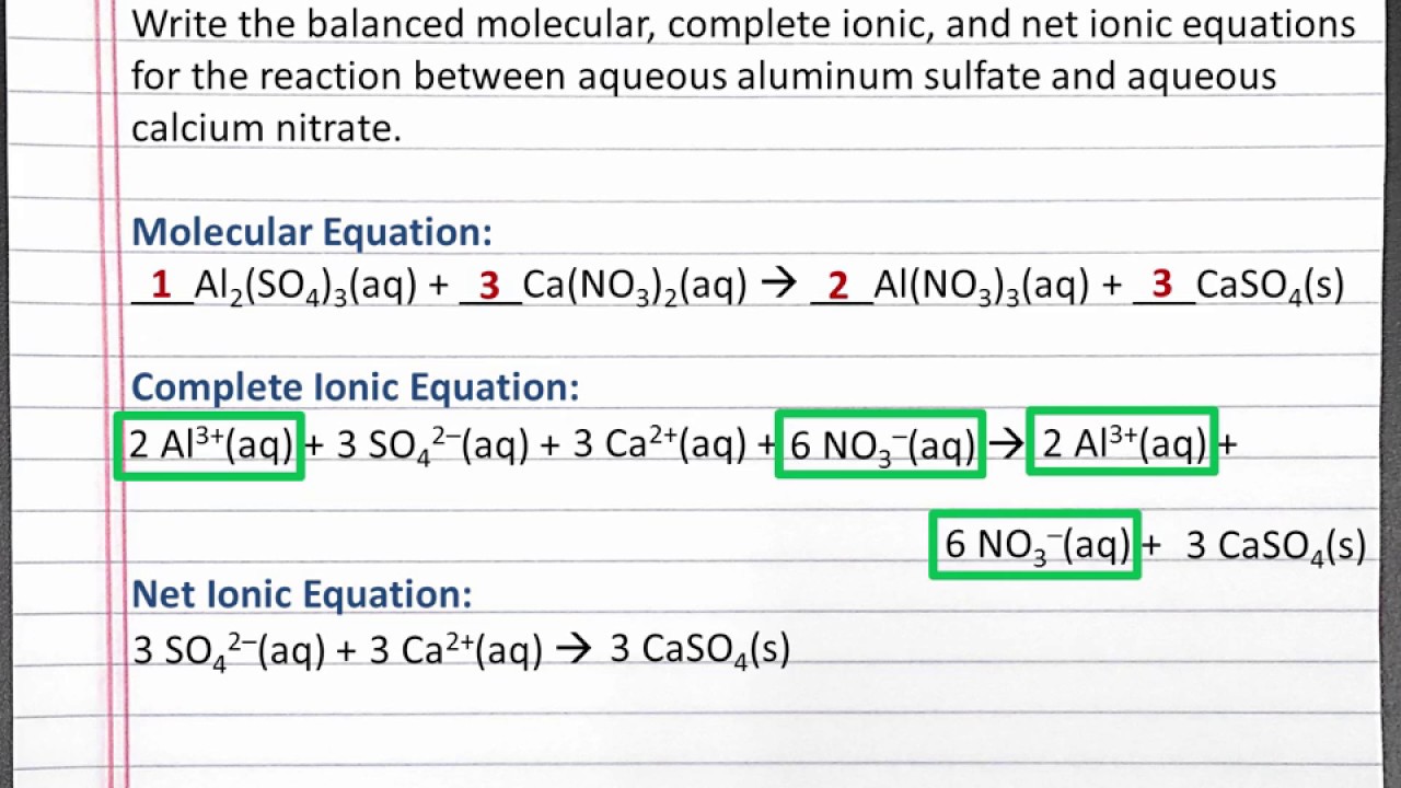 Precipitation Reaction Equations