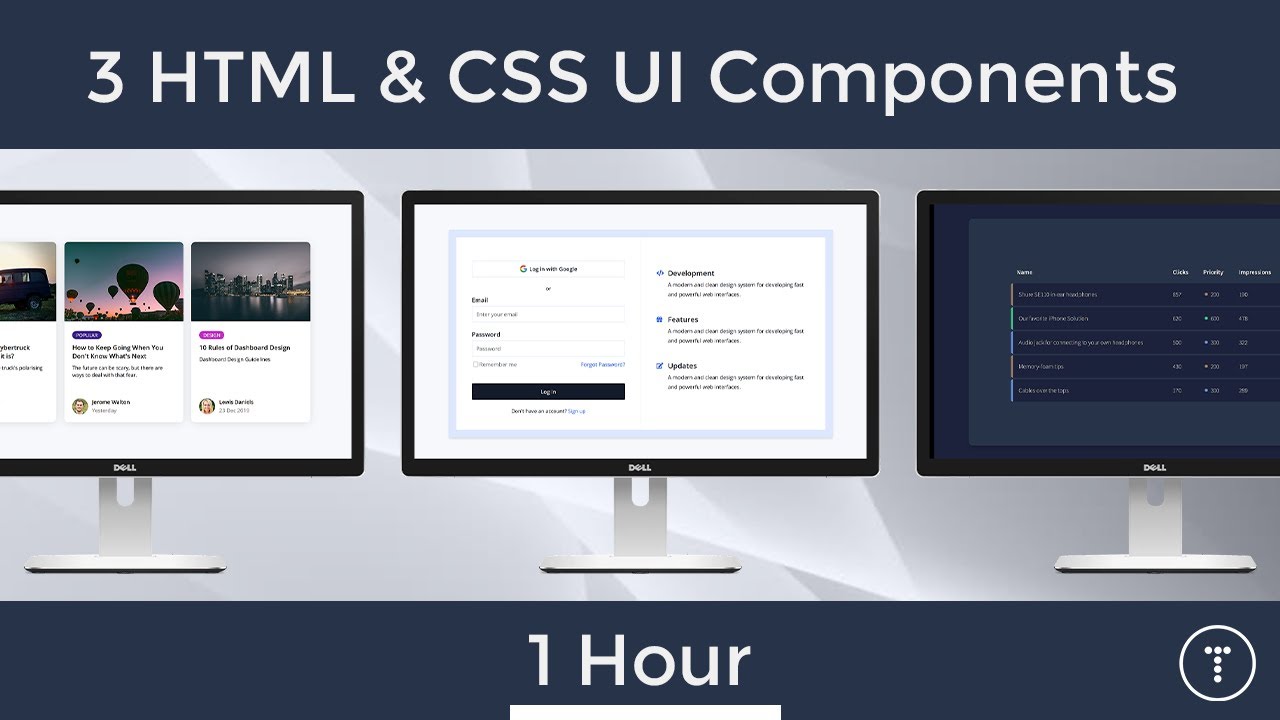 3 Html Css Ui Components In 1 Hour Youtube