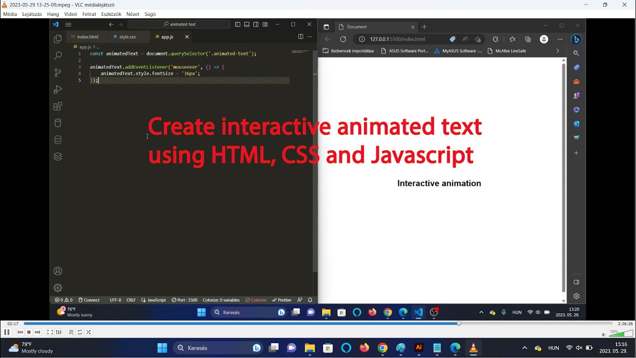 Interactive Text Animation Simple Tutorial Using Html Css And