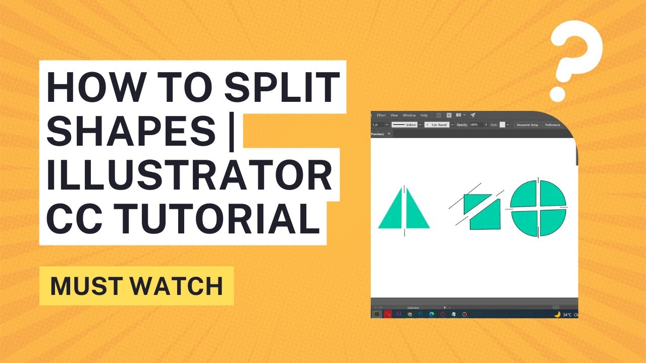 How To Split Shapes Illustrator Cc Tutorial Youtube