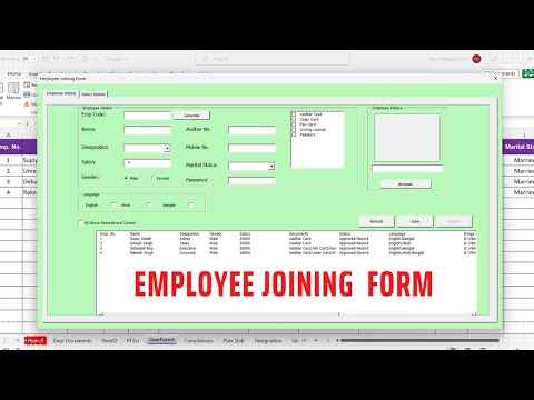 Excel Vba Form Part 17 Employee Joining Form 5 Salary Calculation