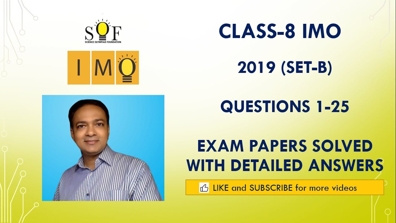 Class 8 Imo Year 2019 Set B Questions 1 To 25 Solved Exam Paper