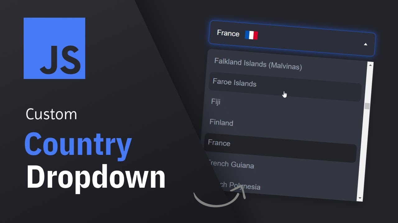 Custom Country Dropdown Html Css Javascript Youtube
