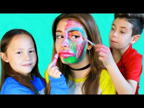 Full Face Using Only Kids Makeup By Kids Challenge Youtube