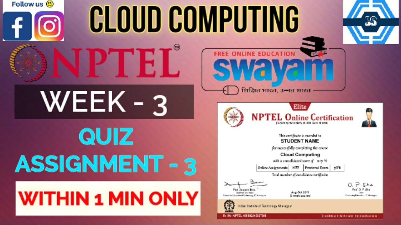 Cloud Computing Nptel Week 3 Quiz Assignment Solution Youtube