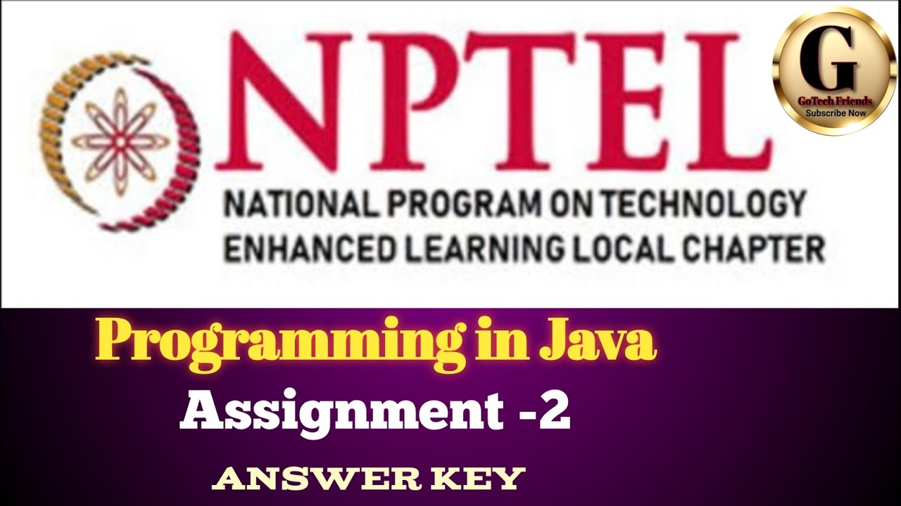 Nptel Programming In Java Assignment 2 Answer Key Youtube