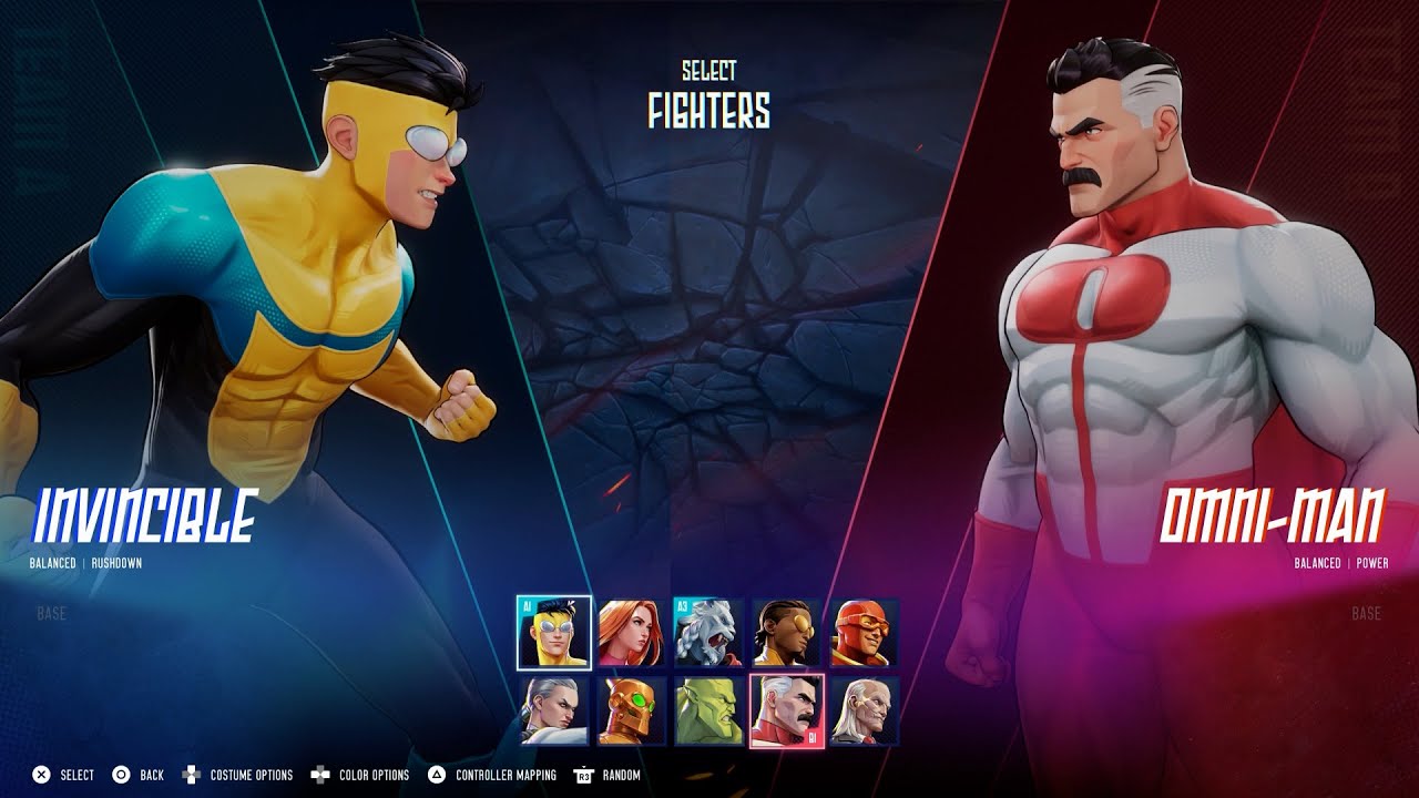 Invincible Vs All Characters Stages Selection Screen Closed Beta
