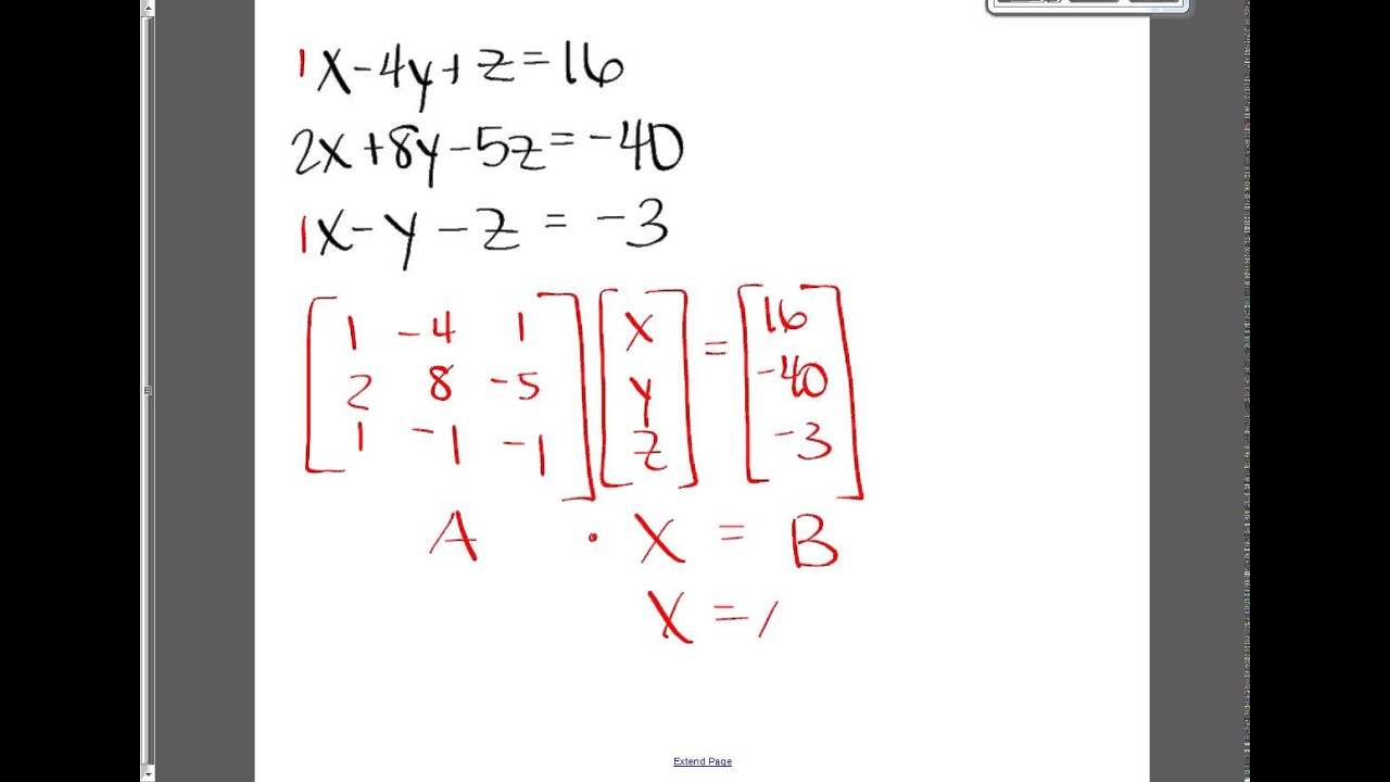 Solve The Following System Of Equations Using Inverse Matrix Method