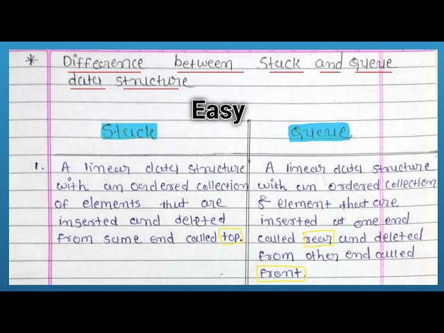 Difference Between Stack And Queue In Data Structure In Hindi