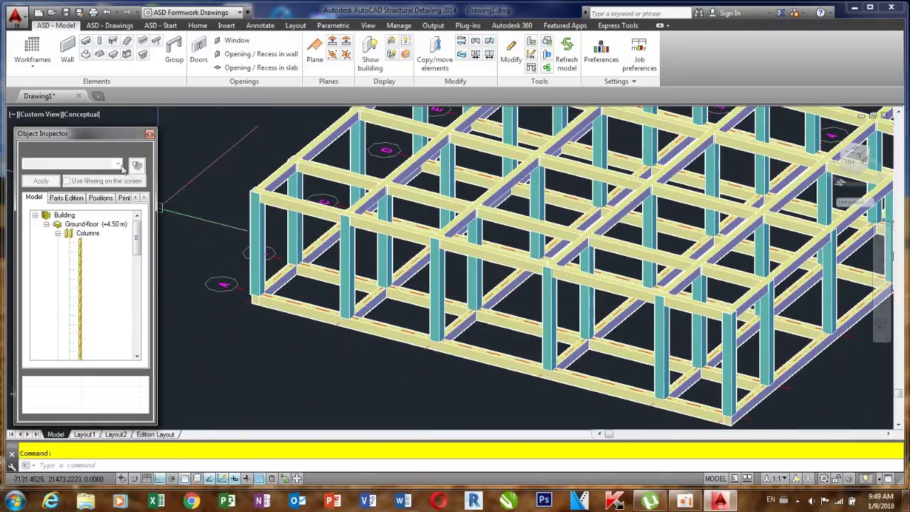 Learning Asd Autocad Structural Detailing Formwork Asd Youtube
