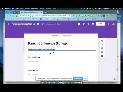 Scheduling Parent Teacher Conferences Using Google Forms Youtube