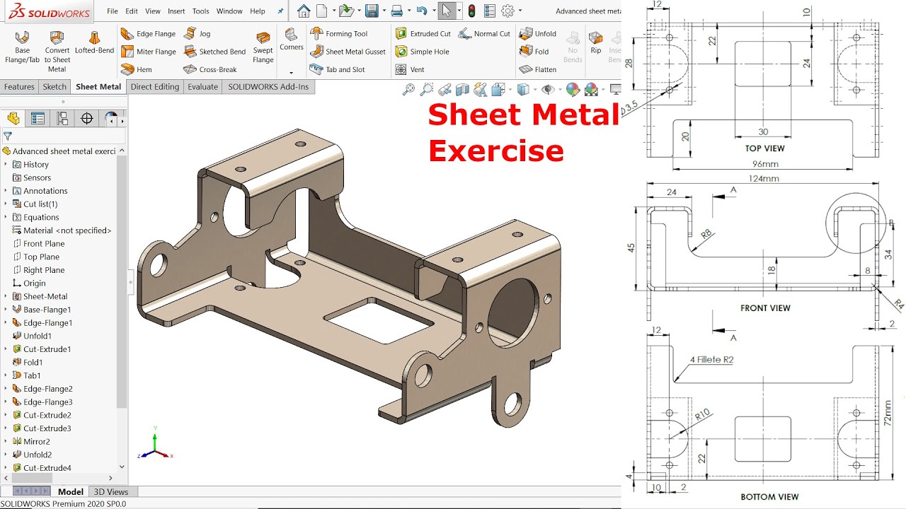 How To Draw A Sheet Metal Part In Solidworks