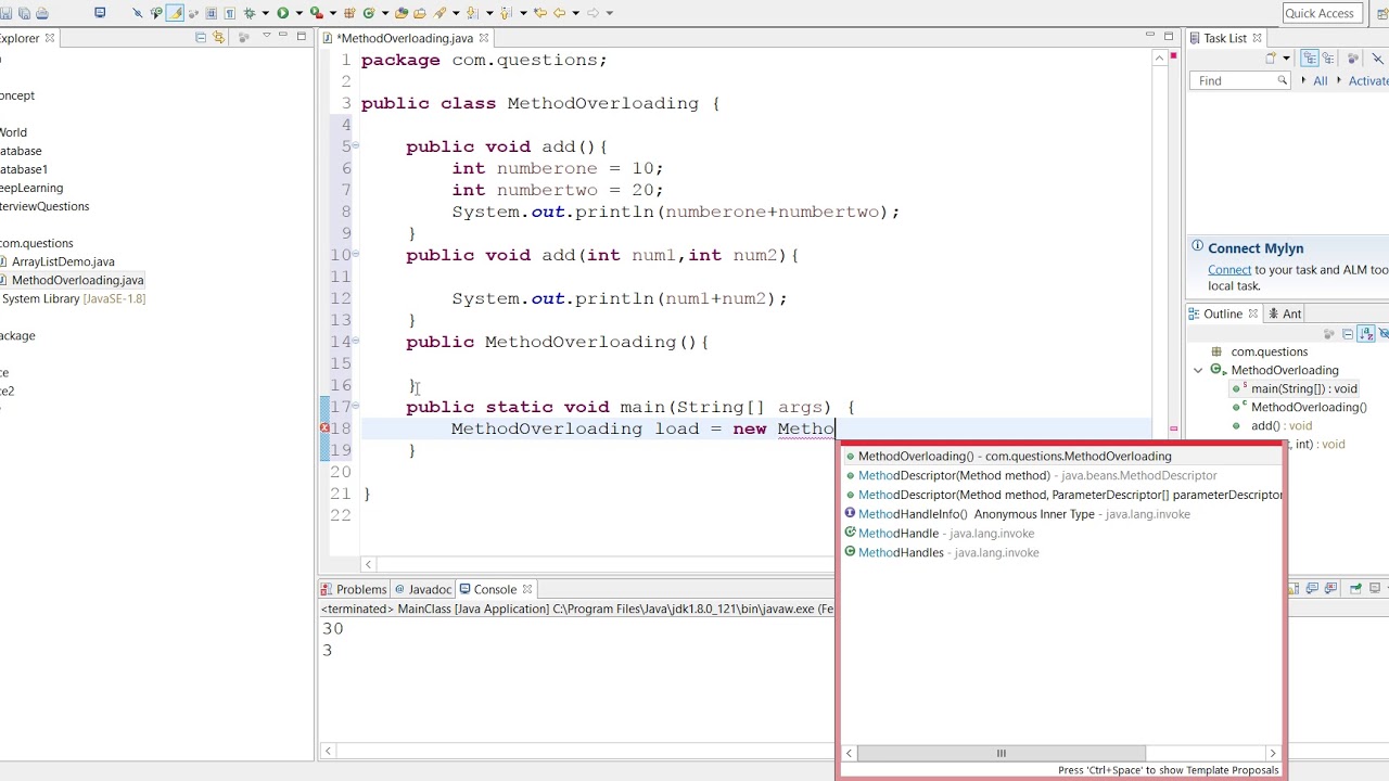 Method Overloading In Java Youtube