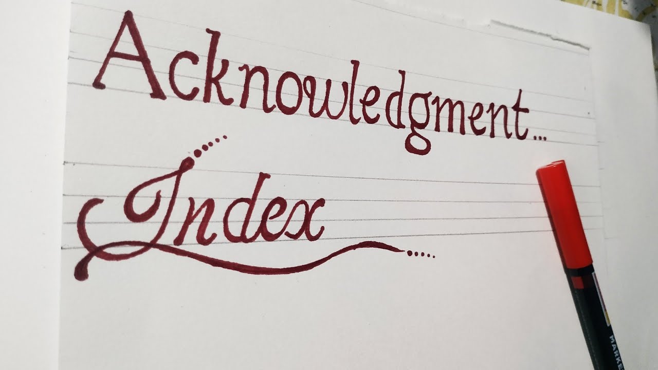 Acknowledgment Calligraphy How To Write Acknowledgment For Project