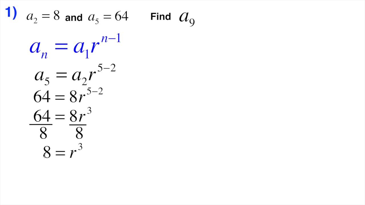 Geometric Sequence Formula Nth Term