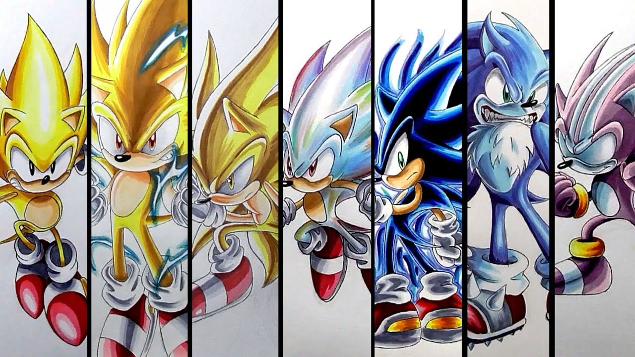 Drawing Sonic S Super Forms And Transformations Compilation Youtube