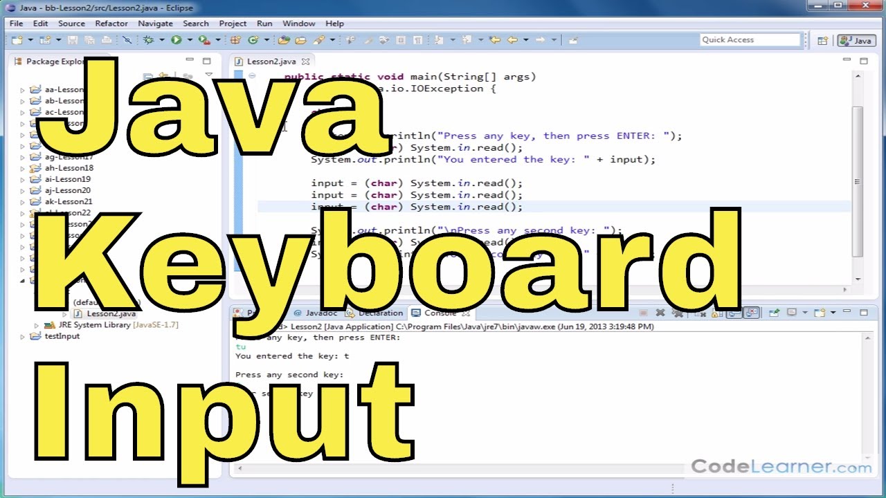 Java Tutorial 02 Important Behavior When Using System In Read