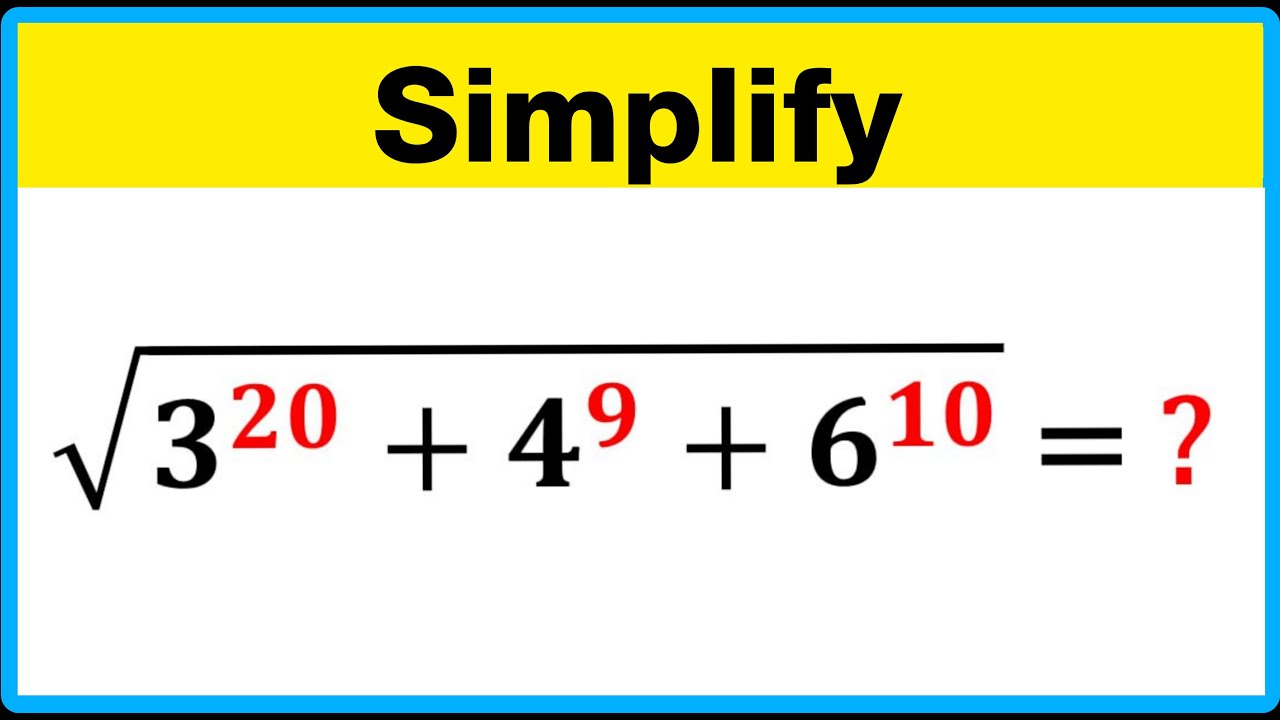 A Nice Exponent Math Simplification Math Olympiad Problem Nice