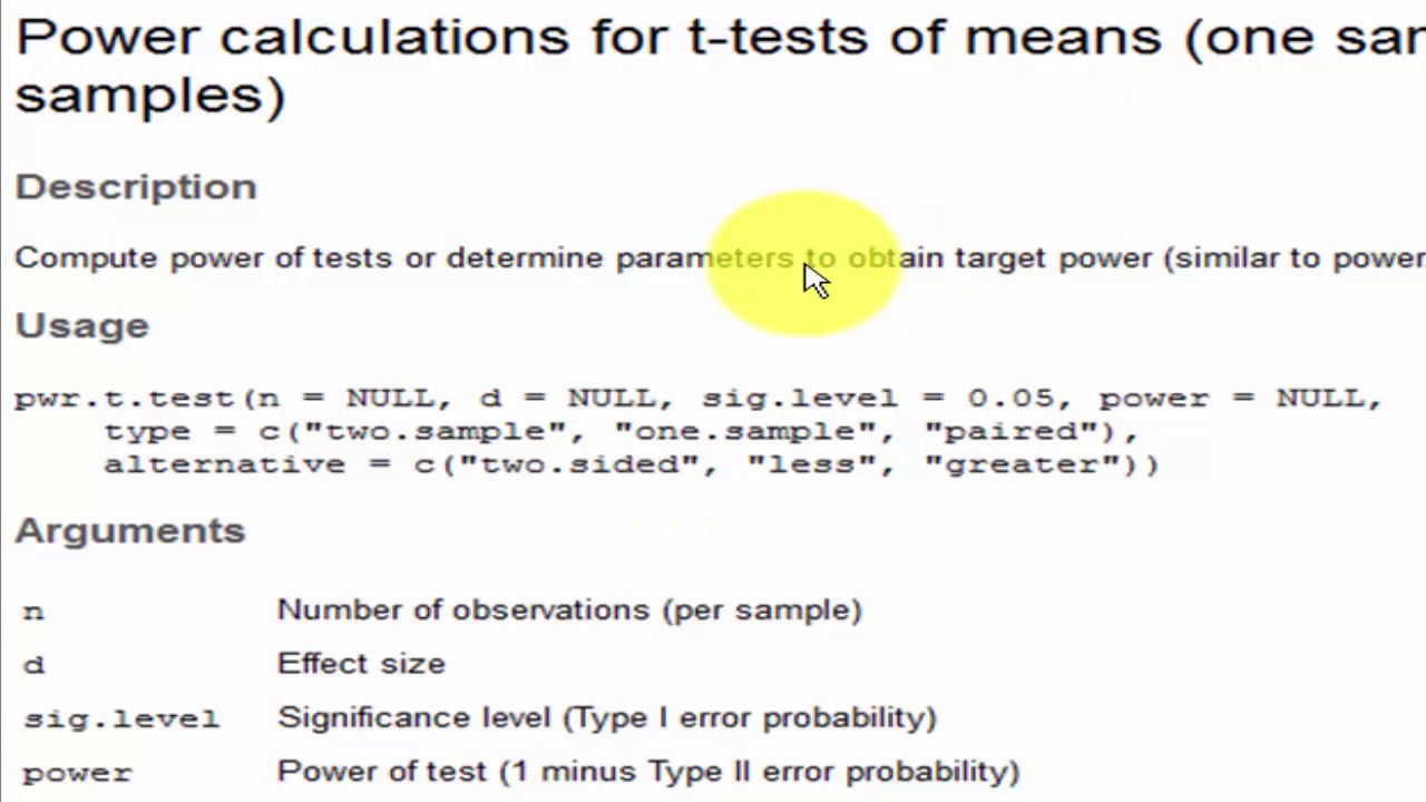 Sample Size Calculation Using R Youtube