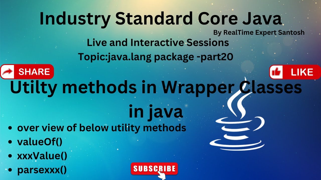 Utility Methods In Wrapper Classes Java Tutorial Java 2025 Full