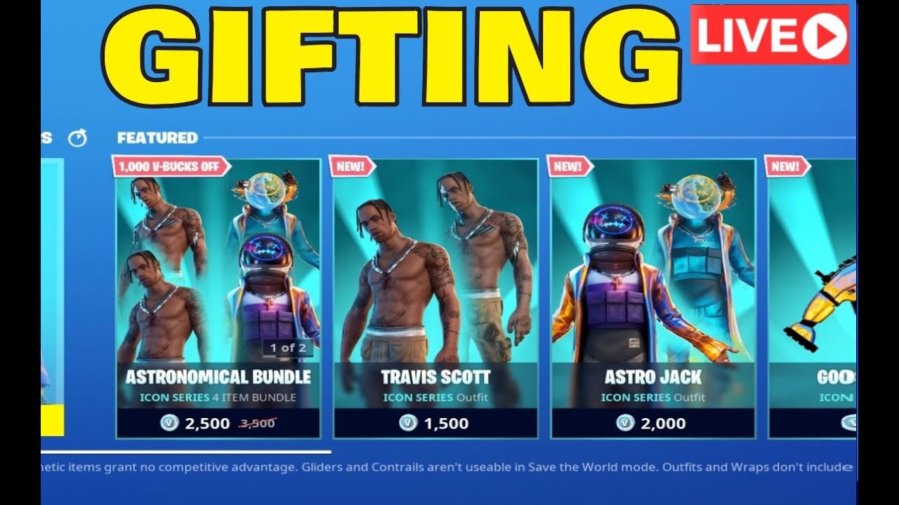 Fortnite Live Gifting Who Wants The Astroworld Bundle Travis Scott
