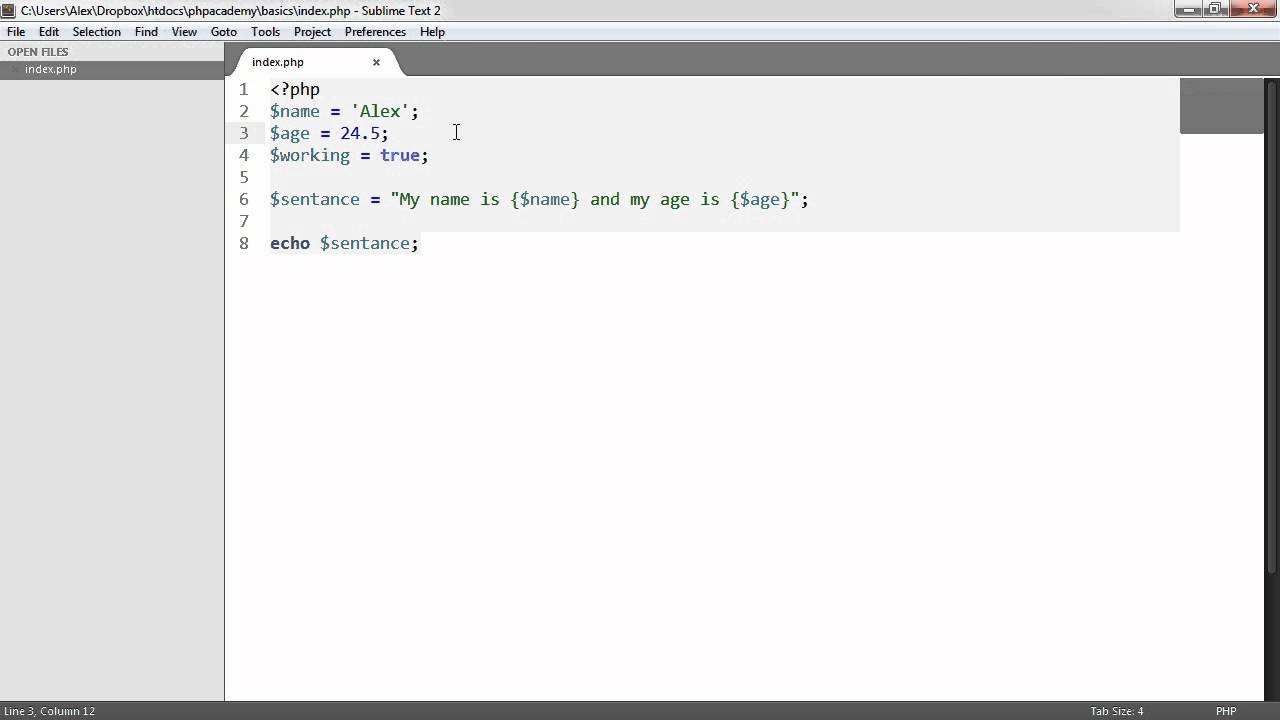 Learn Php Variables Youtube