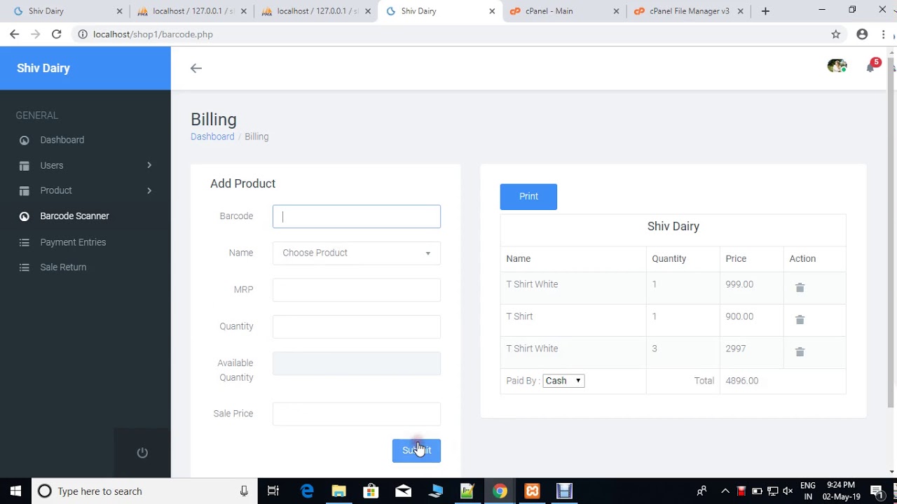 Barcode Scanner Using Php Mysql Youtube