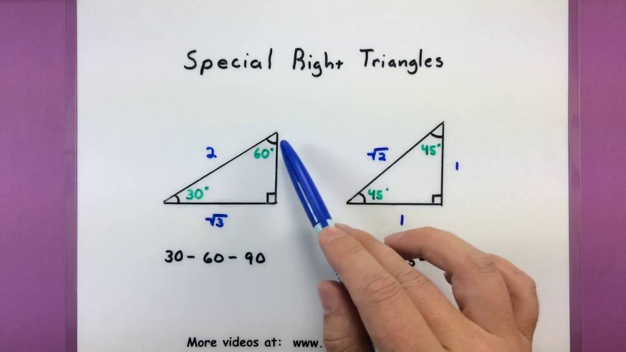 Trig Special Right Triangles Right Triangle Trig Ratios Differentiated
