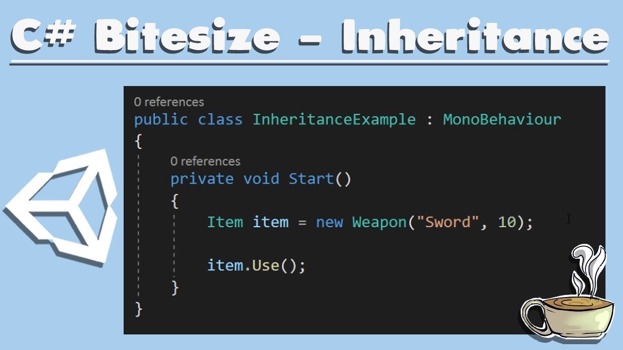 Unity C Bitesize Inheritance Beginner Youtube