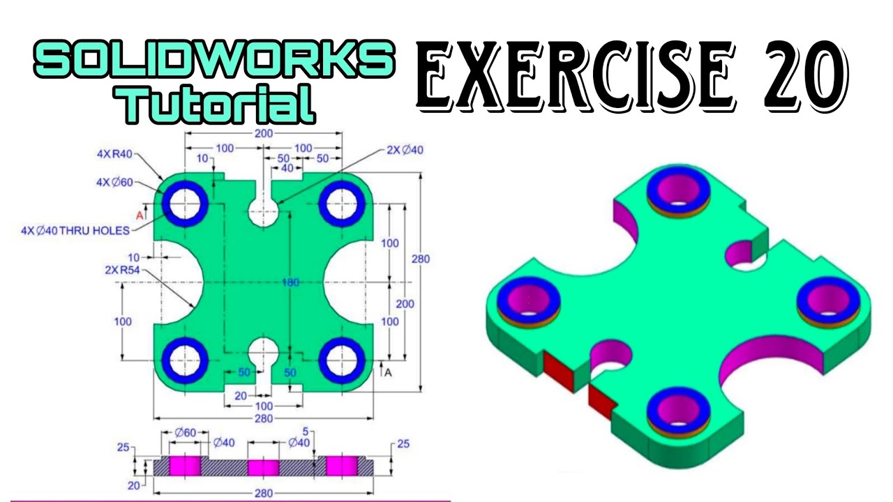 Solidworks Tutorial Solidworks Practice Exercise 20 Practice