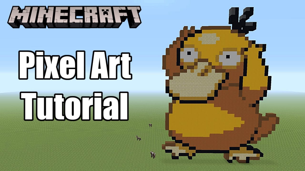 Minecraft Pixel Art Tutorial Psyduck Youtube
