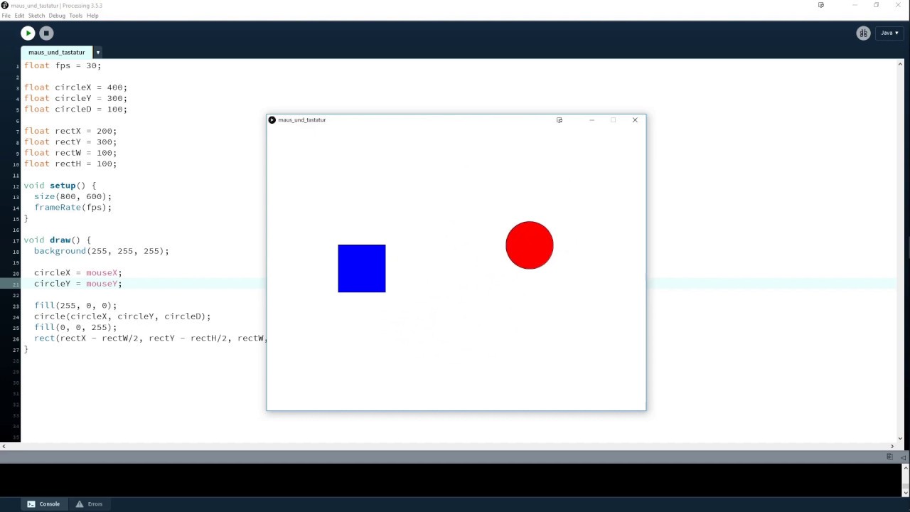Processing Maus Und Tastatur Youtube
