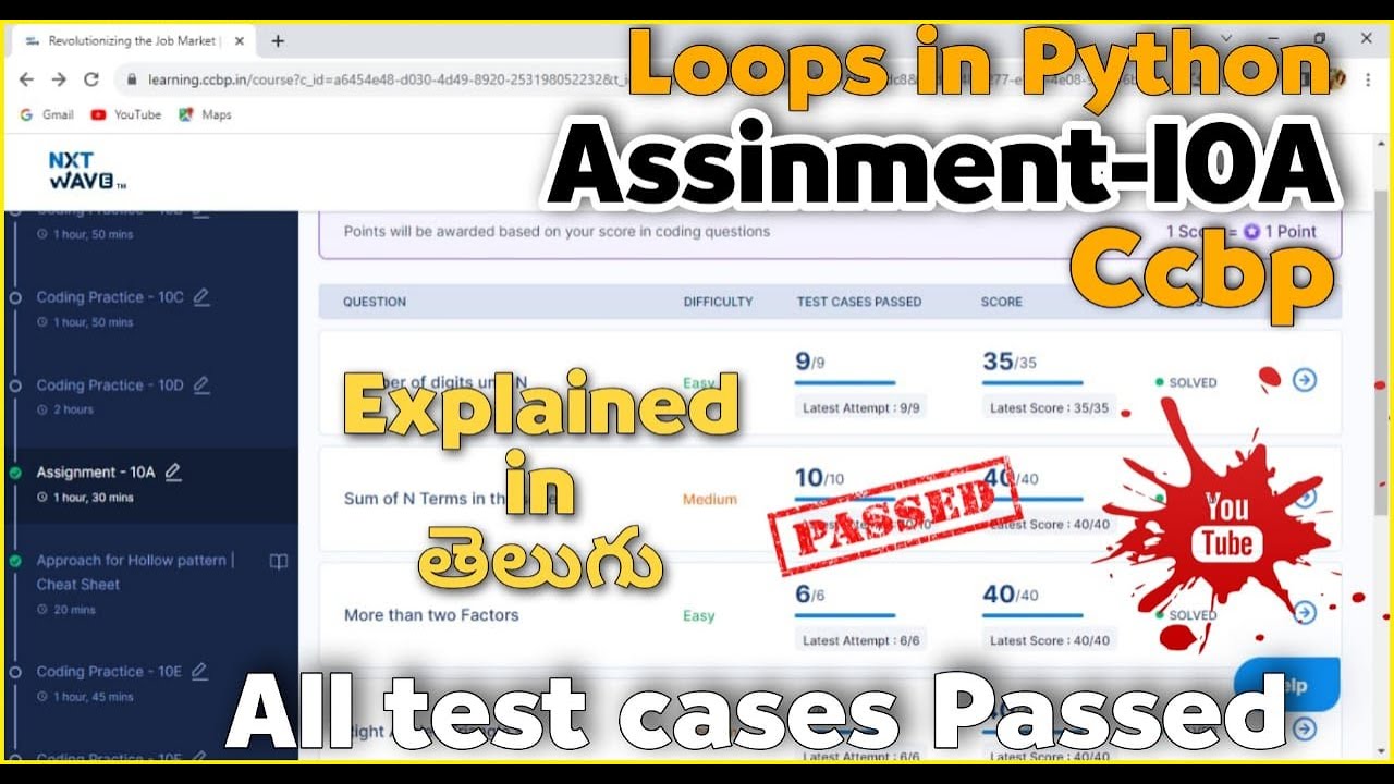 Assignment 10a Loops In Python Ccbp Nxtwave Assignments Youtube